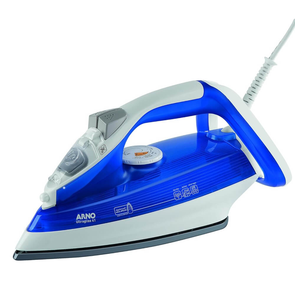 Ferro elétrico a vapor Ultragliss Azul 220V FU41 Arno - Loja Solar