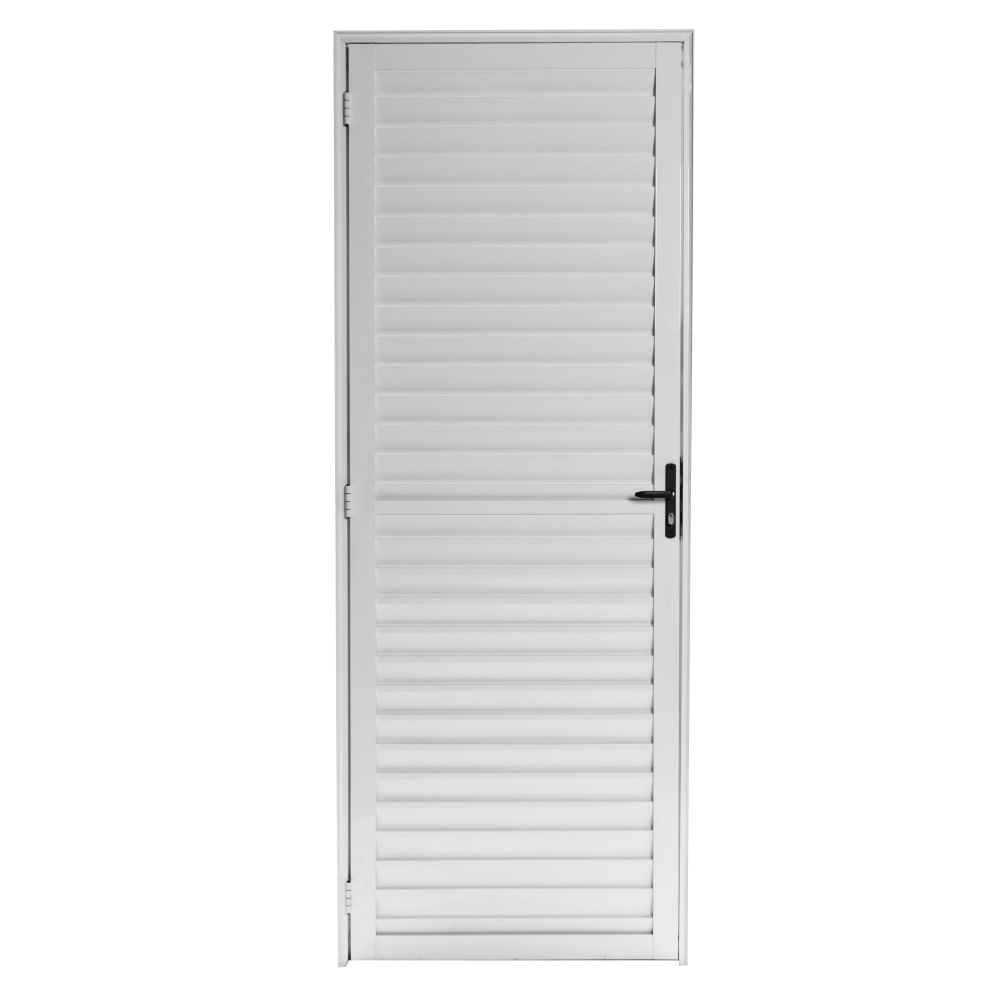 Porta de Alumínio Palheta 80 x 210 cm Lado Esquerdo PP026 E - Loja Solar