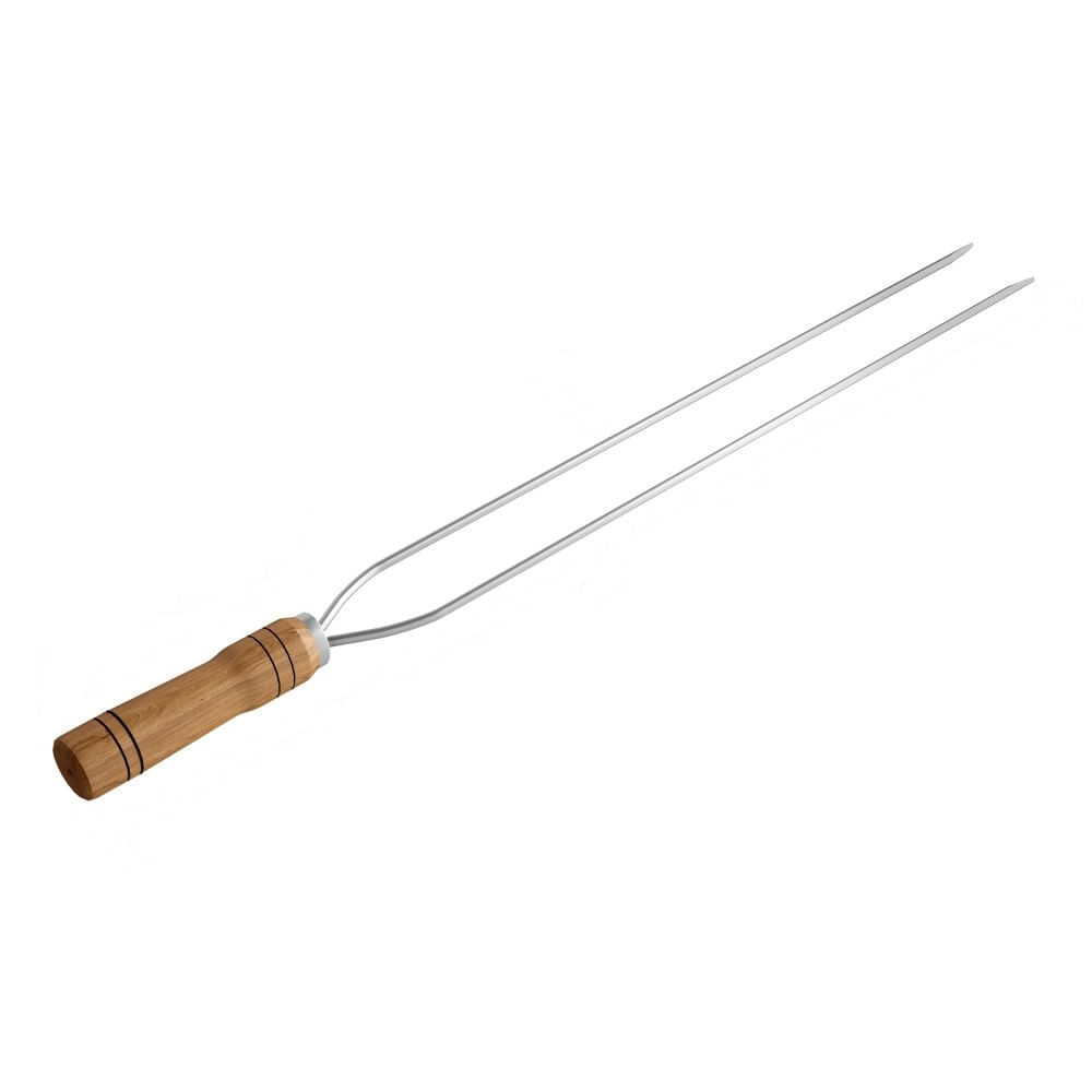 Espeto Duplo Cabo de Madeira 70 cm 6070 Qualinox - Loja Solar